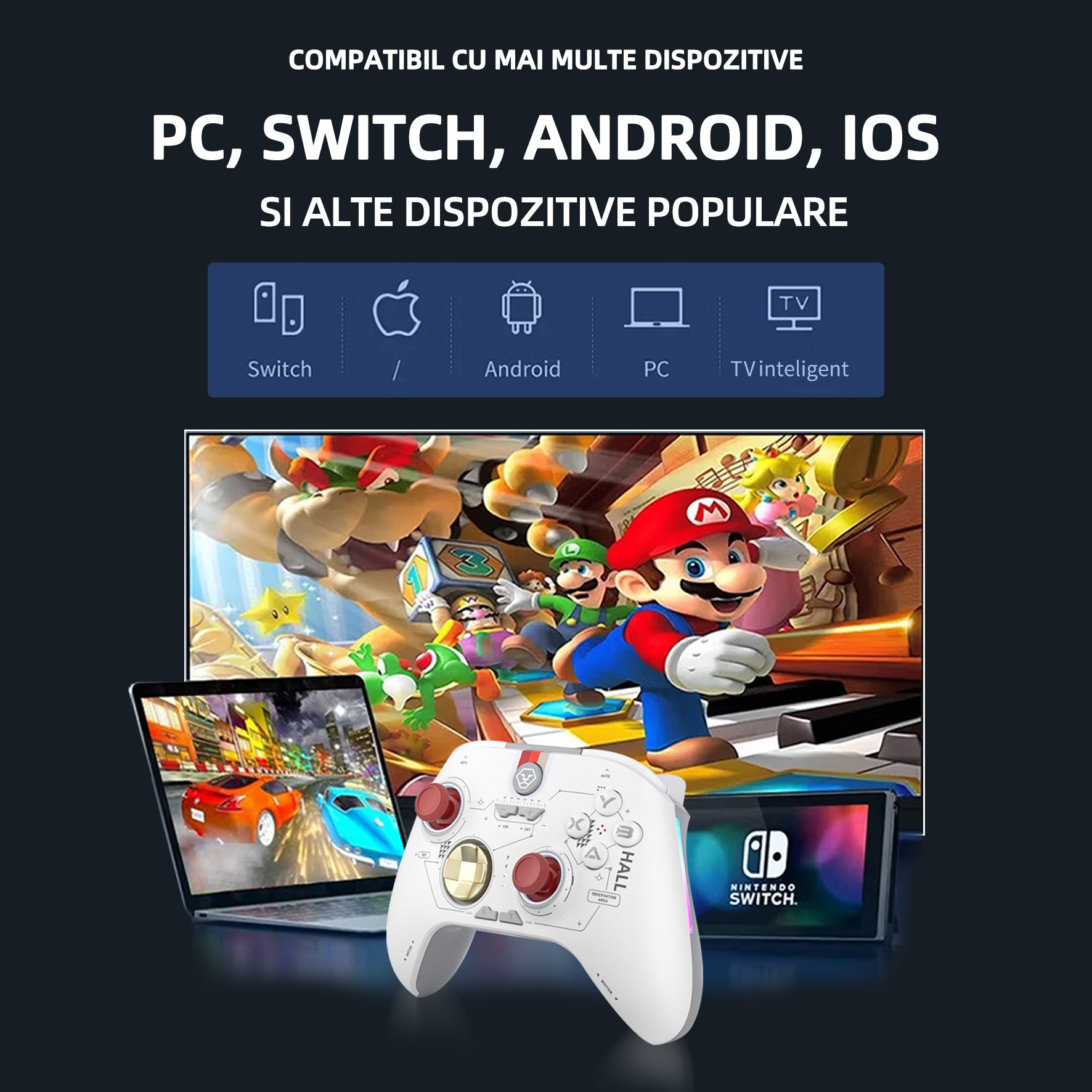 Gamepad Wireless, Yulinland®, Controler wireless pentru, iOS, Android ...