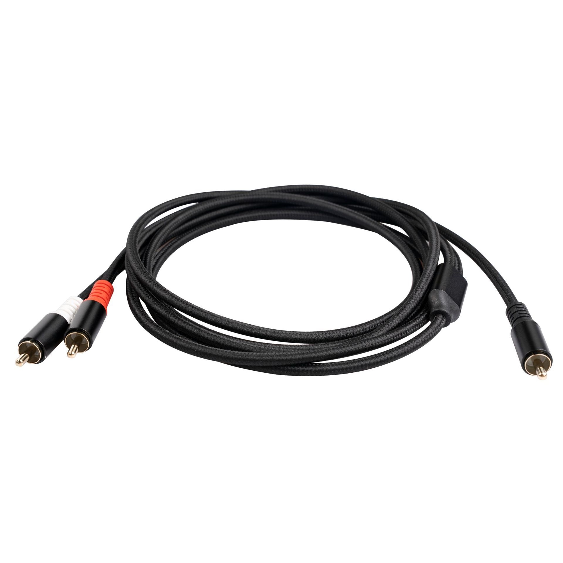 Cablu audio Y RCA 2m, RCA tata la 2 x RCA tata, ecranare dubla, cupru ...