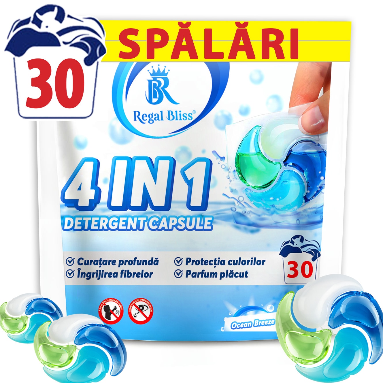Detergent de rufe capsule Regal Bliss ® 4in1 pods pentru curatarea si ...