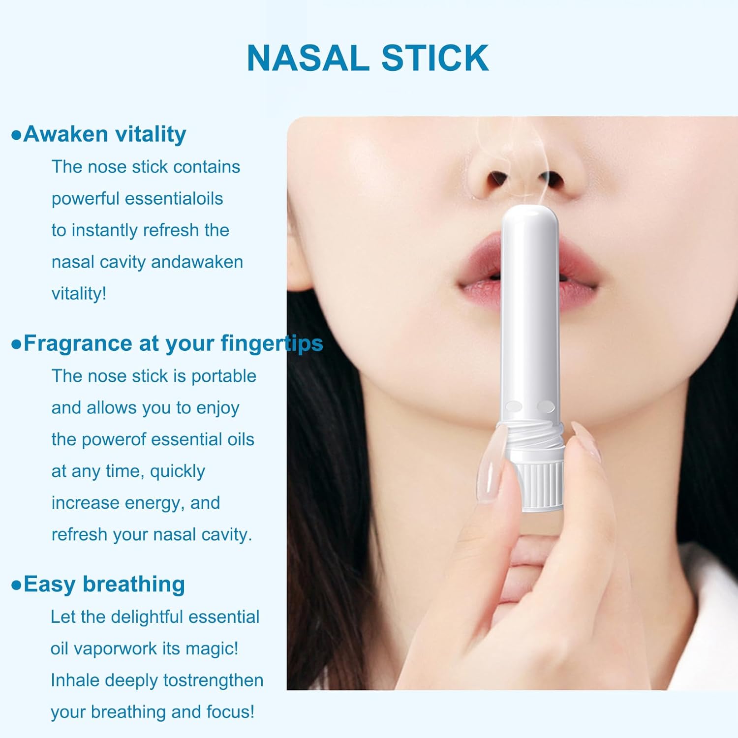 Pachet de 4 betisoare nazale, inhalator nazal cu aromaterapie si menta ...