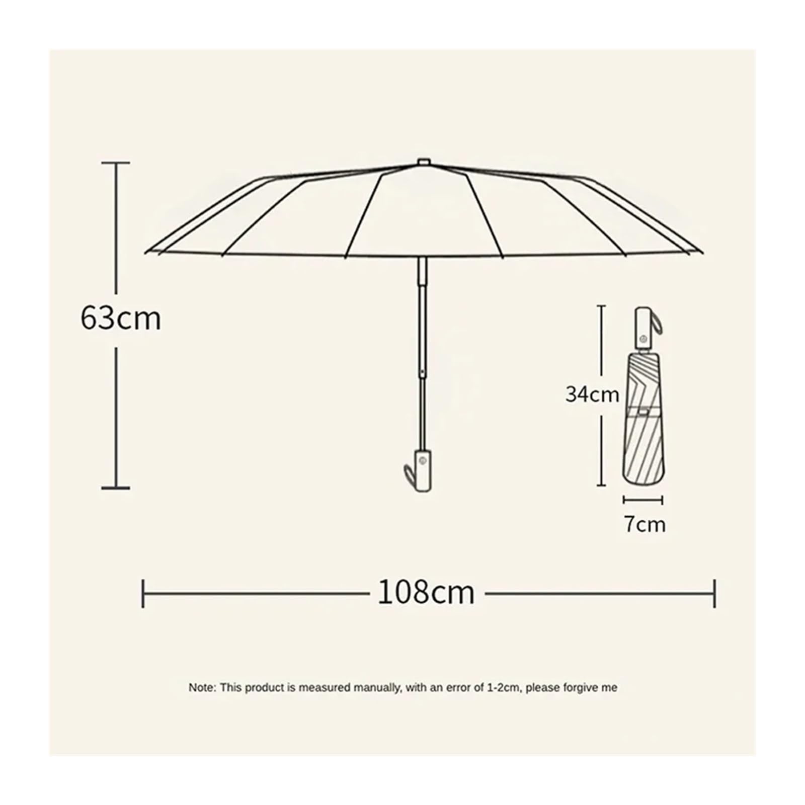 Umbrela de ploaie pliabila cu husa, rezistenta la vant puternic ...