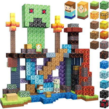 160 PCS blocuri magnetice de constructie jucarii, construiti 3D blocuri ...