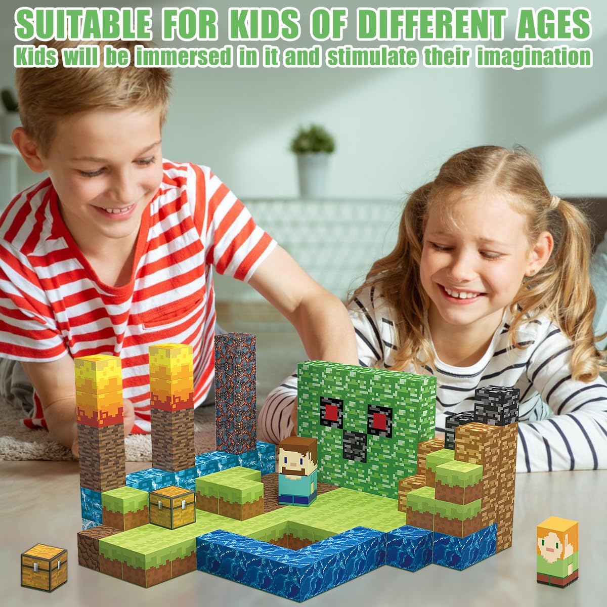 160 PCS blocuri magnetice de constructie jucarii, construiti 3D blocuri ...