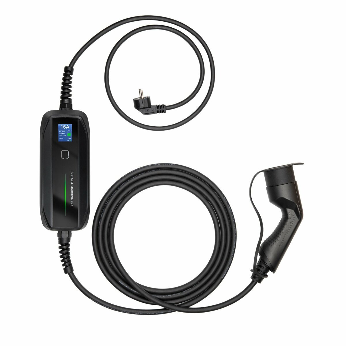 Statie de incarcare EV portabila Type 2 + priza Schuko, reglabil 10A ...