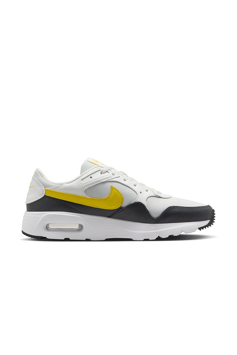 Nike, Pantofi sport Air Max cu insertii din piele, Negru, Galben sofran ...
