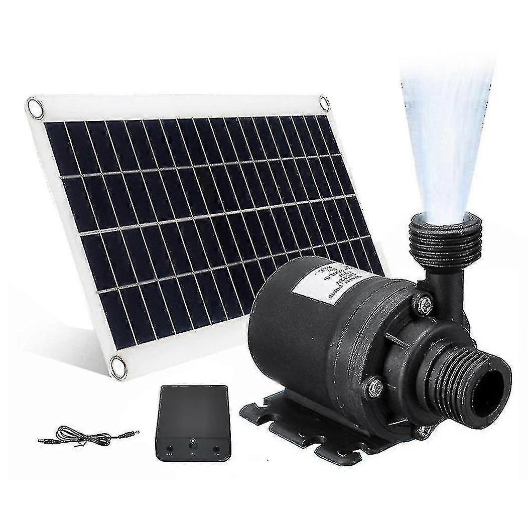 Set pompa de apa solara 50W, 800L/h, 5m inaltime, panou solar 42x28cm ...