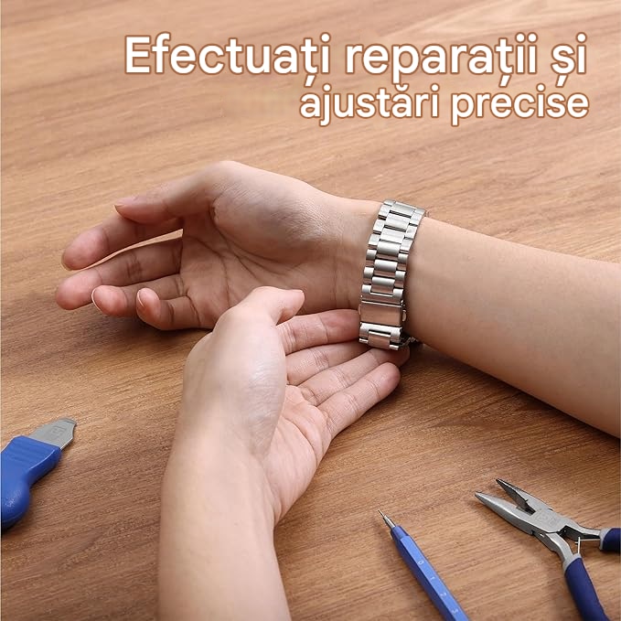 Trusa Scule pentru Reparat Ceasuri, H&S, 155 de Piese, Cutie de ...