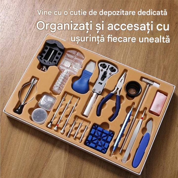 Trusa Scule pentru Reparat Ceasuri, H&S, 155 de Piese, Cutie de ...