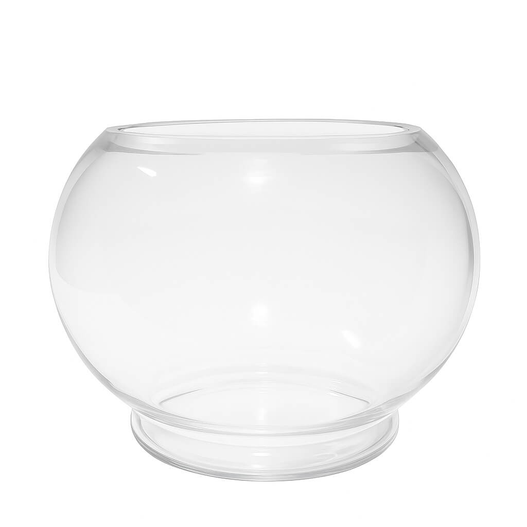 Bol sticla decorativ 6 litri, transparent, diametru 24 cm, pentru flori ...