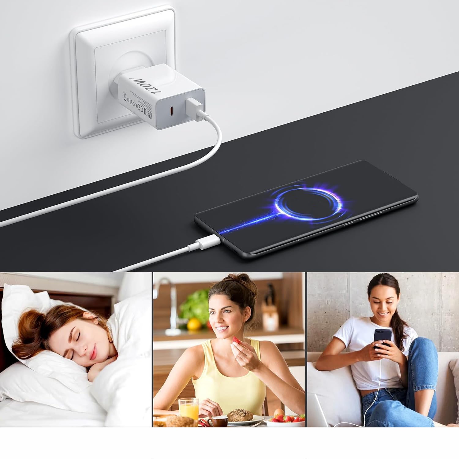 Incarcator USB 120W Mi Turbo Charge pentru Xiaomi cu cablu de incarcare ...