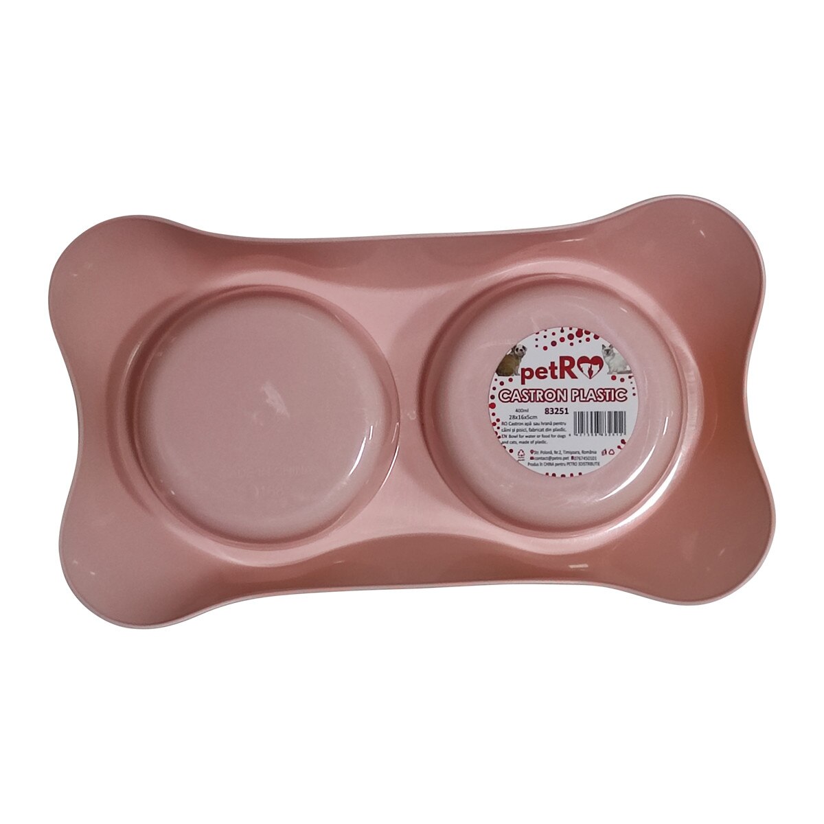 Castron Dublu din Plastic Subtire S(2 x 100ml, 23x13.5x4.5h cm) PETRO ...