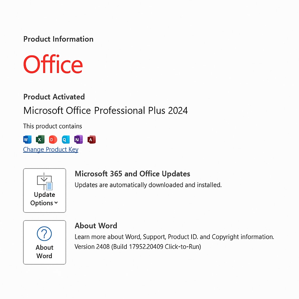 Licenta Microsoft® Office Pro Plus 2024 – Activare Online, All Languages, USB cu kit oficial ...