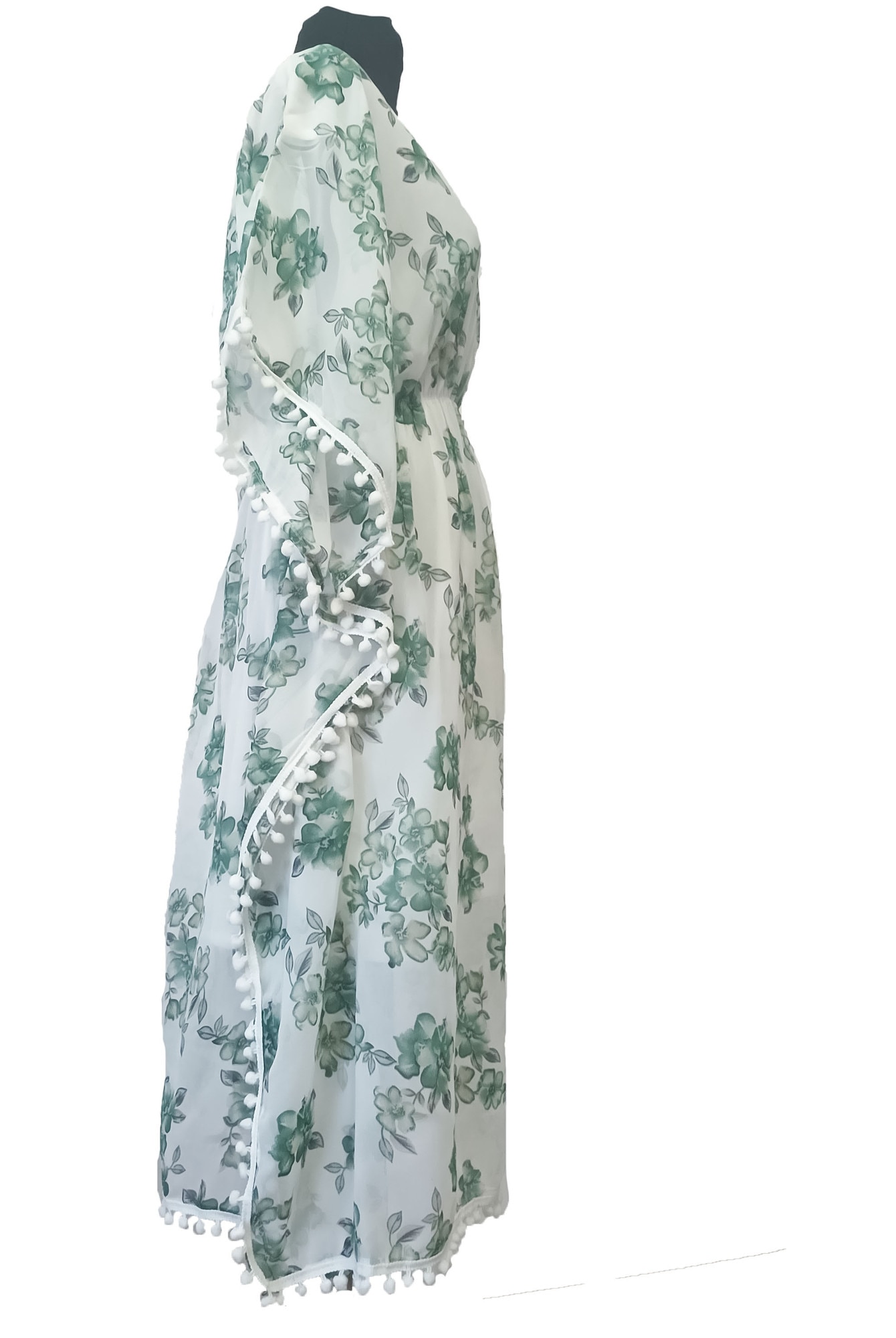 Bluza femei, alb-verde, marime universala, material moale, imprimeuri ...