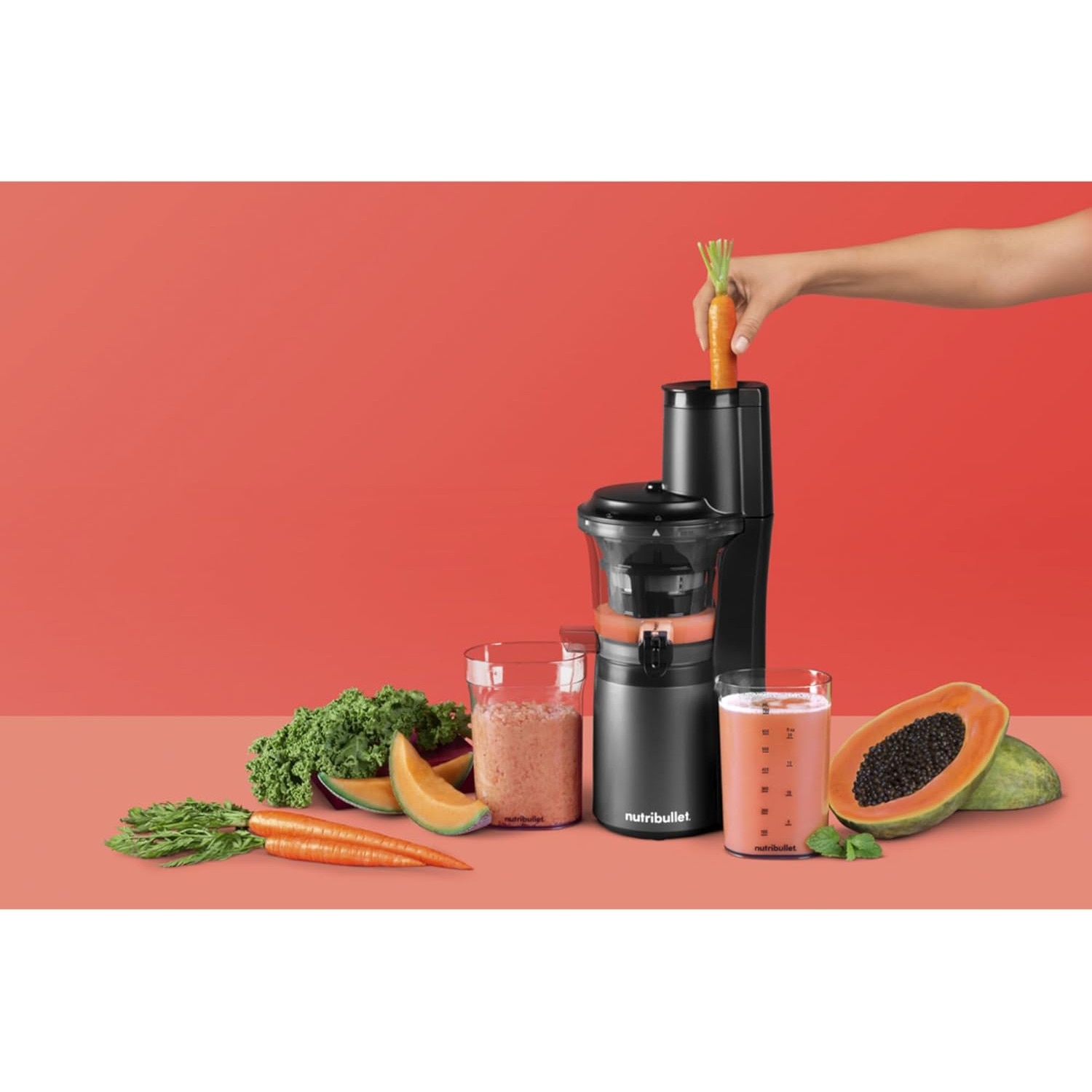 Storcător de suc lent NUTRIBULLET NBJ500, negru, 150W, recipient pulpă ...