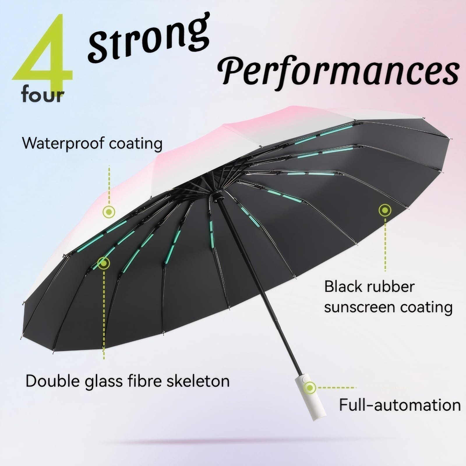 Umbrela pliabila cu husa, protectie UV, material hidrofug, design in ...