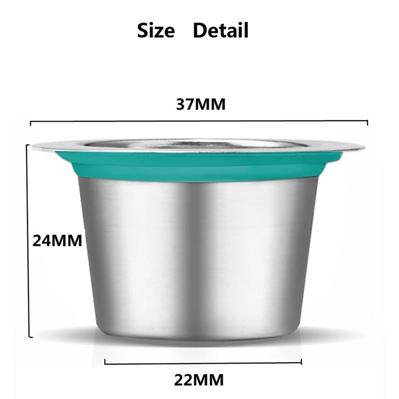 Set capsule de cafea reutilizabile inox cu 20 capace aluminiu 37 mm ...