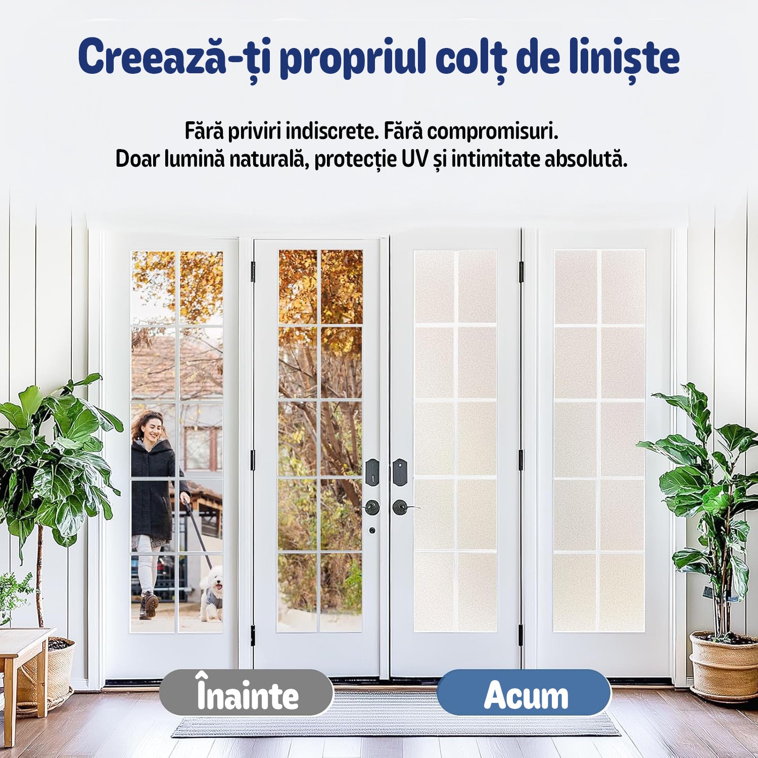 Folie Decorativa Geam si Ferestre MONDESA®, 60x300 cm, Protectie Solara ...