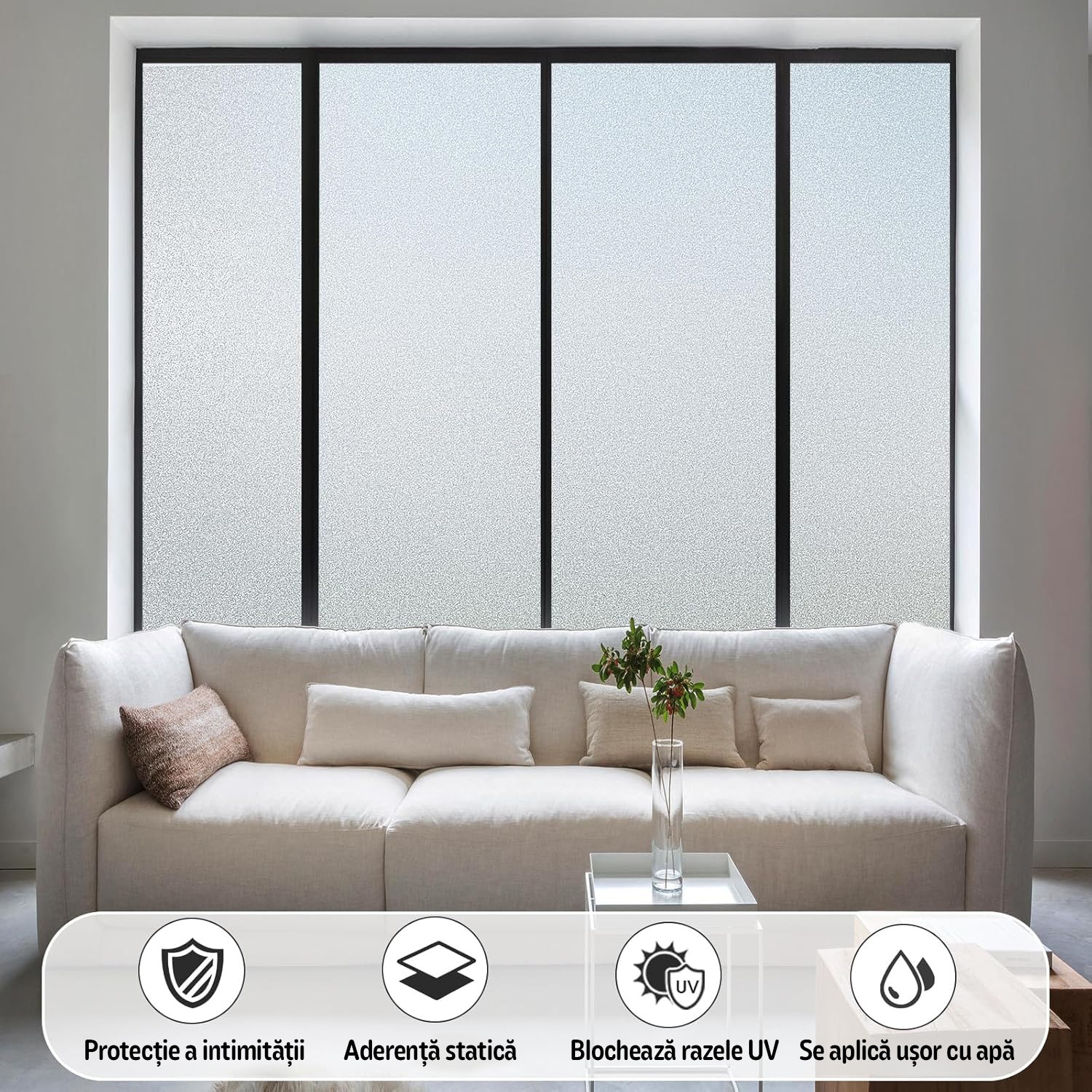 Folie Decorativa Geam si Ferestre MONDESA®, 60x300 cm, Protectie Solara ...