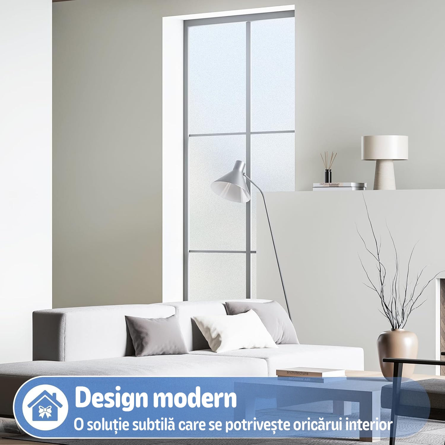 Folie Decorativa Geam si Ferestre MONDESA®, 60x300 cm, Protectie Solara ...