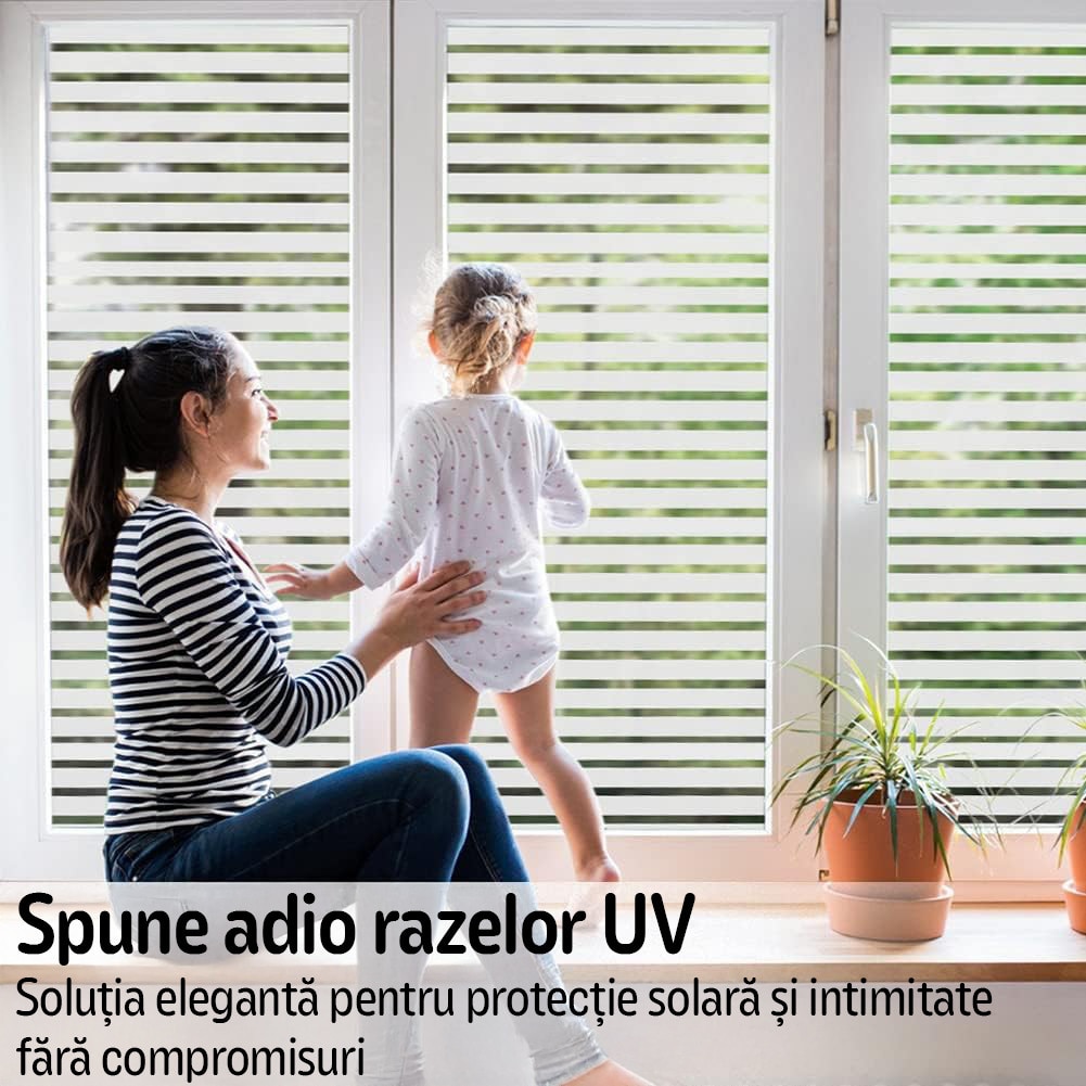Folie Decorativa Geam si Ferestre MONDESA®, 60x300 cm, Protectie Solara ...