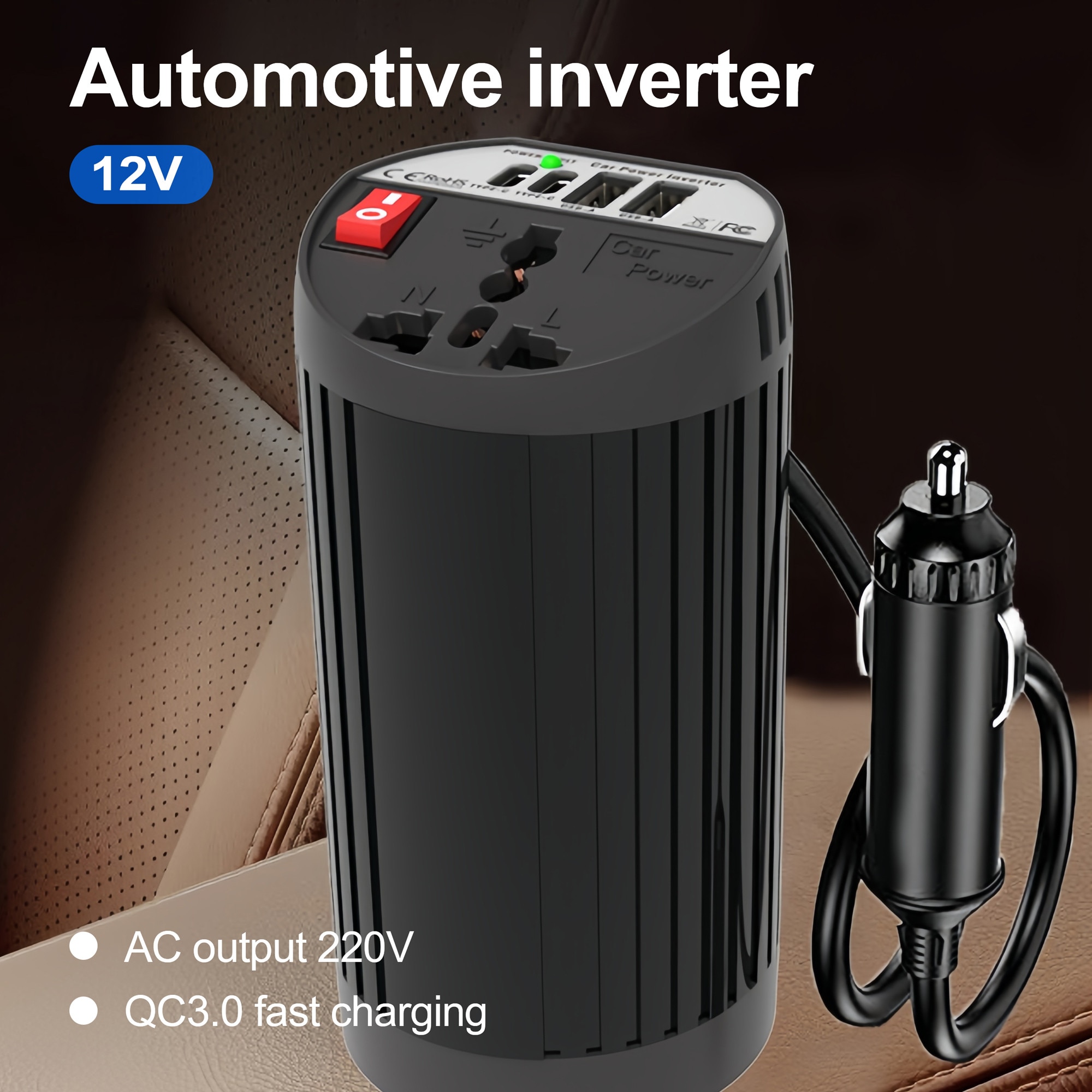 Invertor auto 12V, tensiune de iesire 220V, Putere de iesire 200W-400W ...