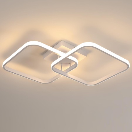 Plafoniera LED Moderna, Goeco,42W, 3000K, Lumina Calda, Alba, Patrata ...