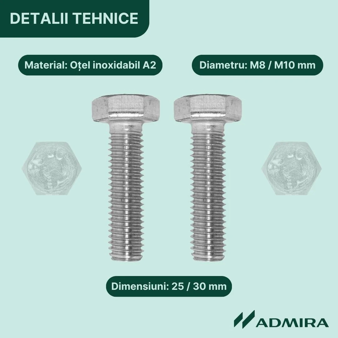 Set 50 Surub cap hexagonal DIN 933 filet complet M12 x 30 mm - eMAG.ro