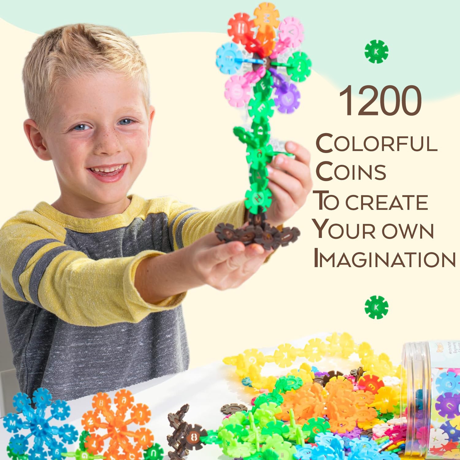 Set cuburi de construit, Socodox, 1200 piese, Jucarii Educative ...