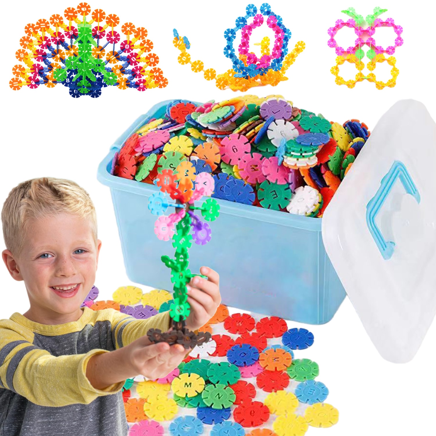 Set cuburi de construit, Socodox, 1200 piese, Jucarii Educative ...