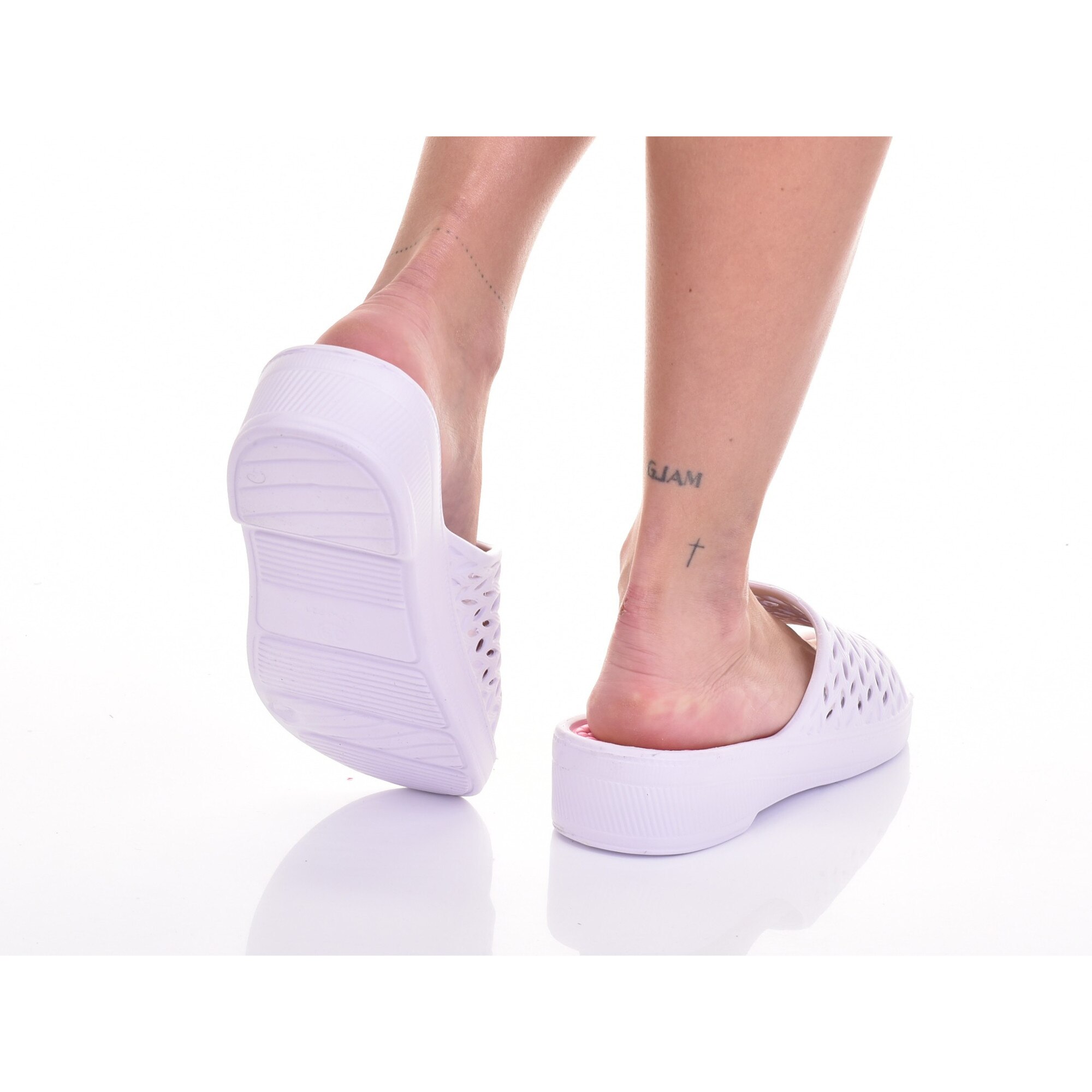 Papuci Martinus cu platforma, usori, confortabili, alb, plastic, 38 EU ...