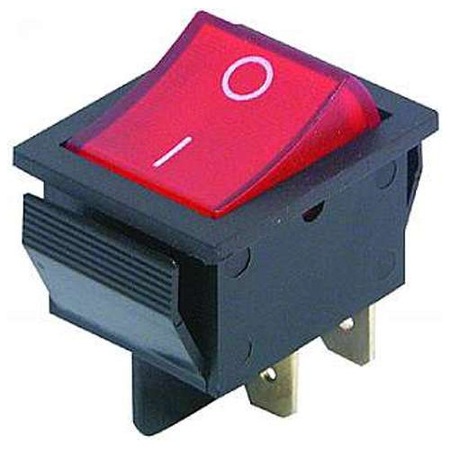 Intrerupator buton rosu, 4 poli, on/off, led, 30A - eMAG.ro