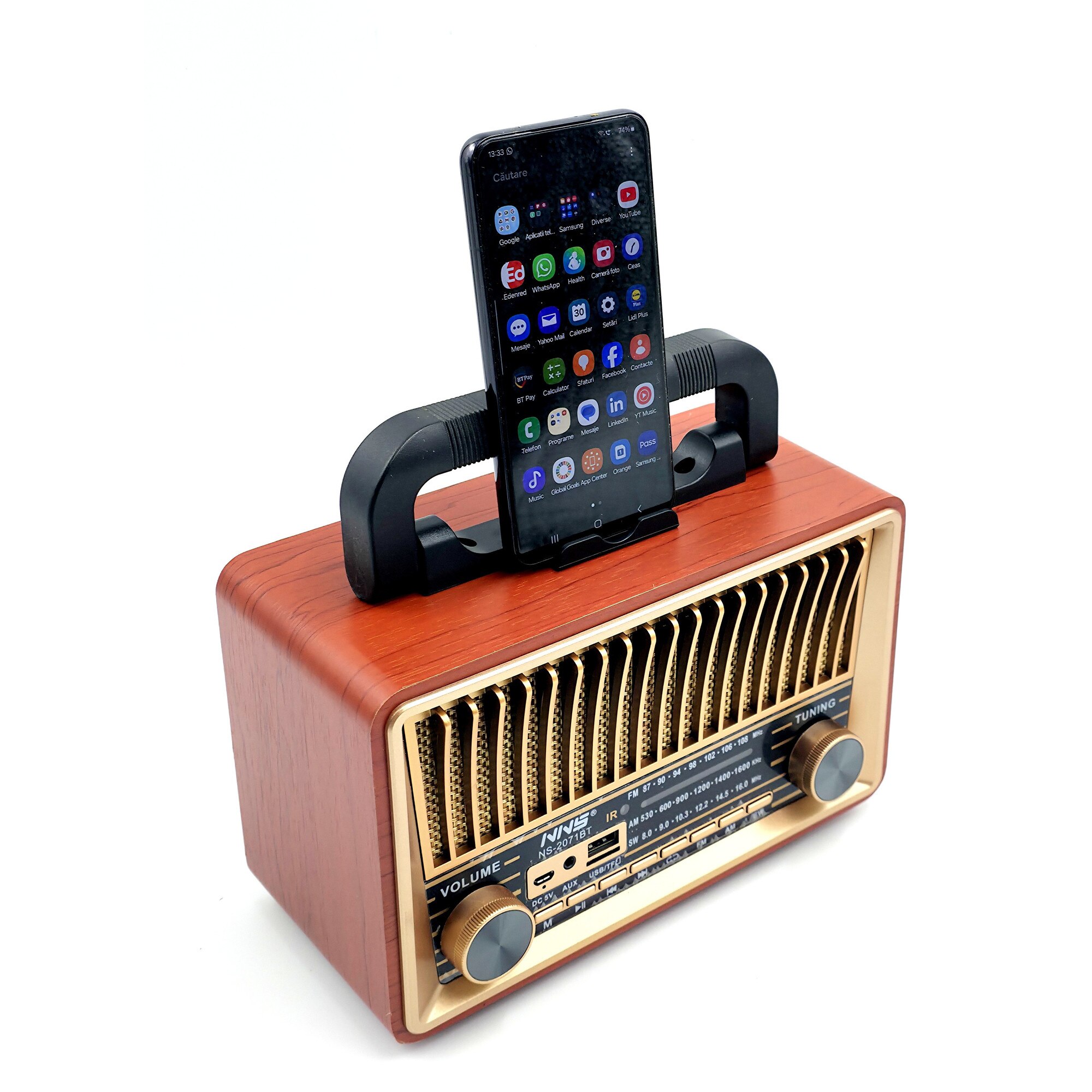 Radio NNS® NS -2071BT Design Vintage, AUX, Bluetooth, USB/TF Card, TWS ...