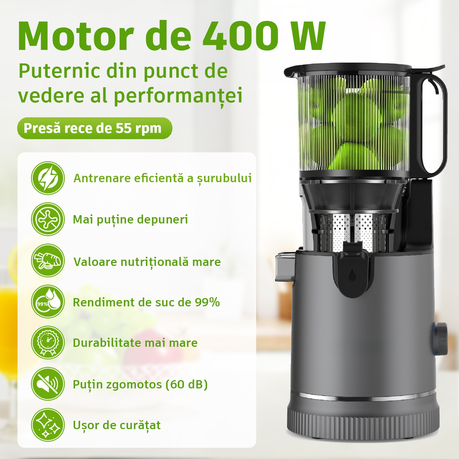 Storcator - Storcator presat la rece, rezervor de 147 mm, motor de 400 ...