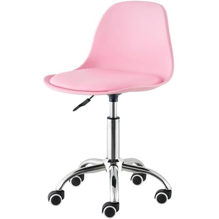Scaun birou rotativ roz, ergonomic, cu roti si reglaj pe inaltime ...