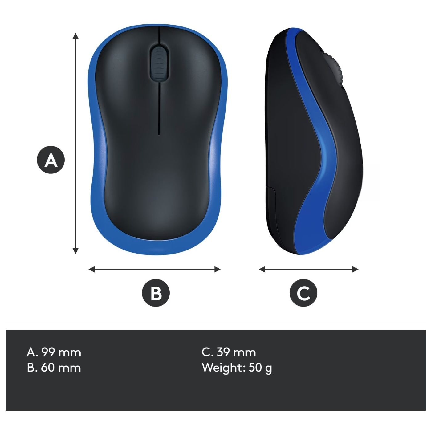 Mouse M185, USB, Albastru - eMAG.ro