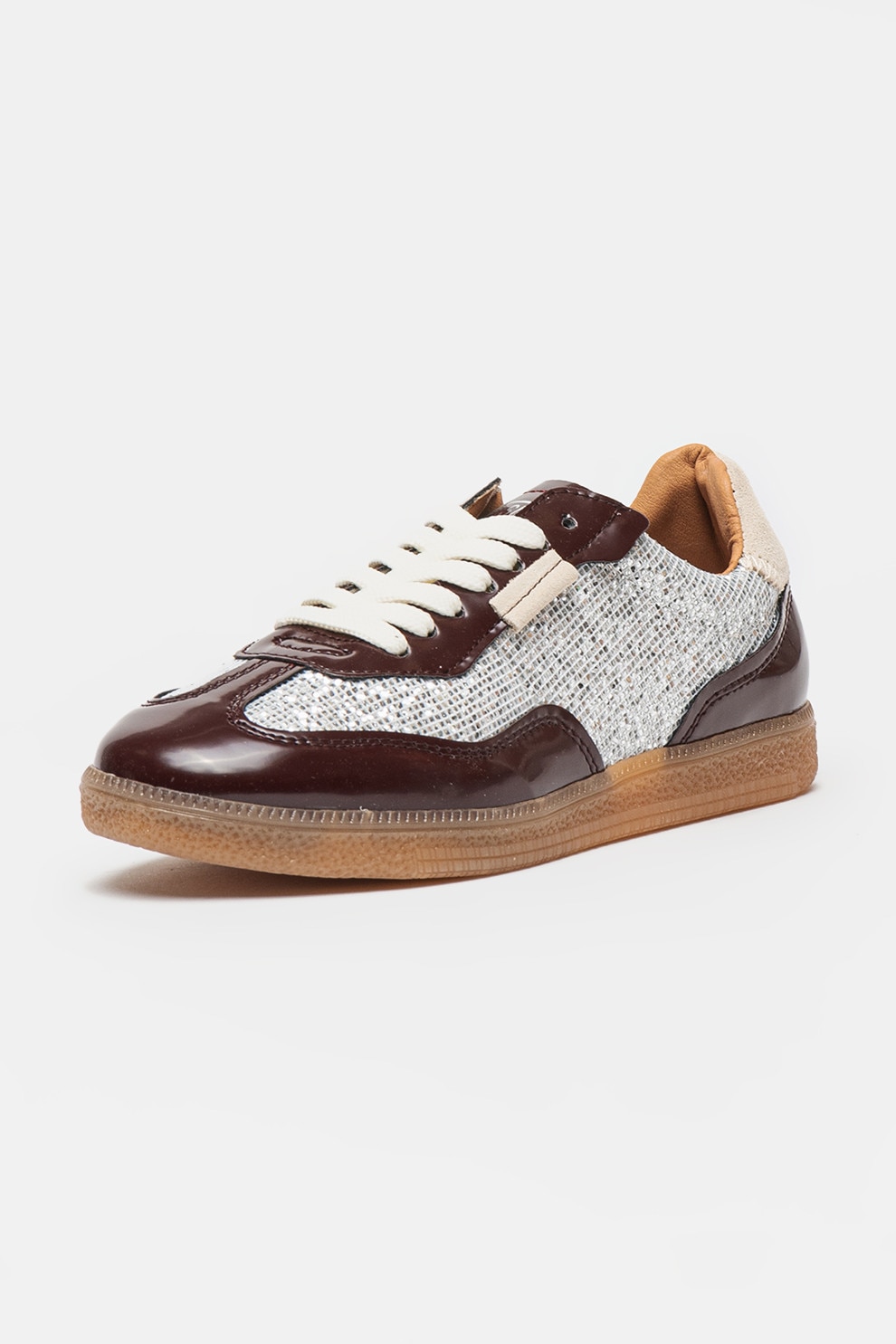 Steve Madden, Pantofi sport low-cut Emporia, Visiniu, Argintiu, 40 ...