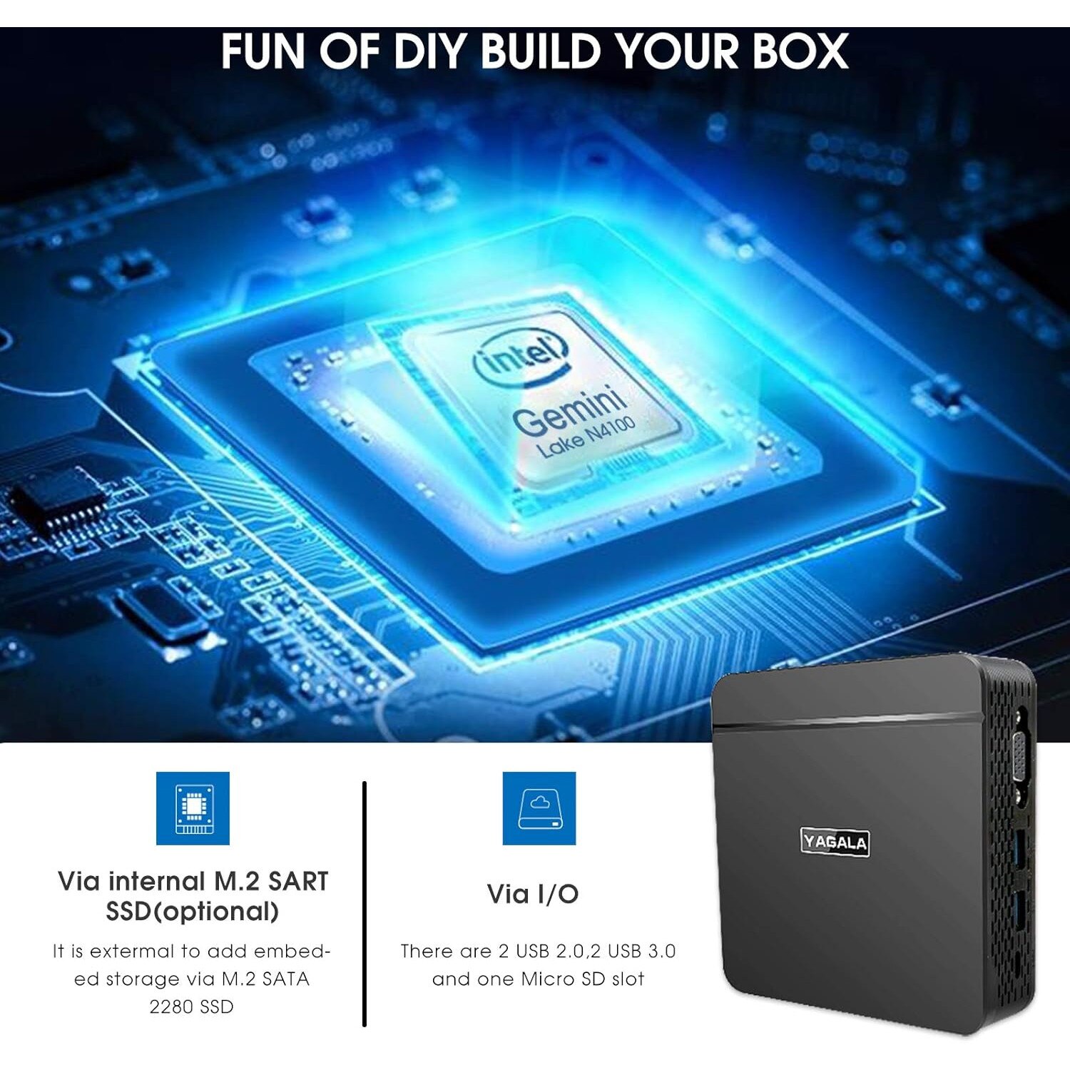 Mini PC Windows 10, TX88 8GB DDR4 / 64GB eMMC+128GB SSD Intel Celeron ...
