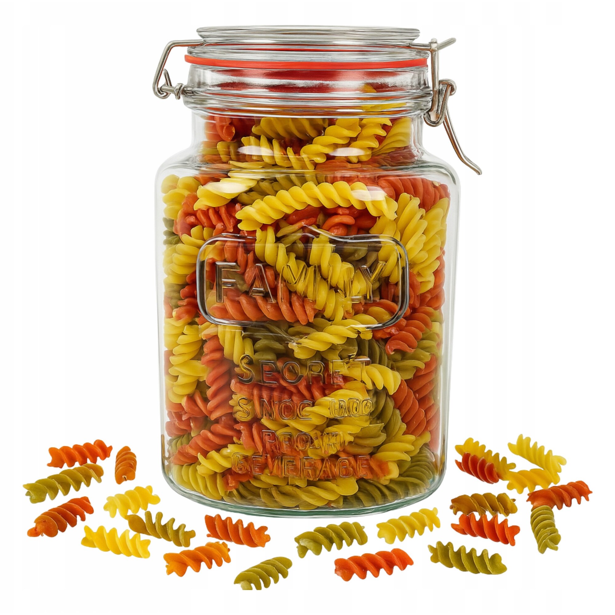 Set Borcan Din Sticla Cu Inchidere Hermetica, Capacitate 2 L, Sticla ...