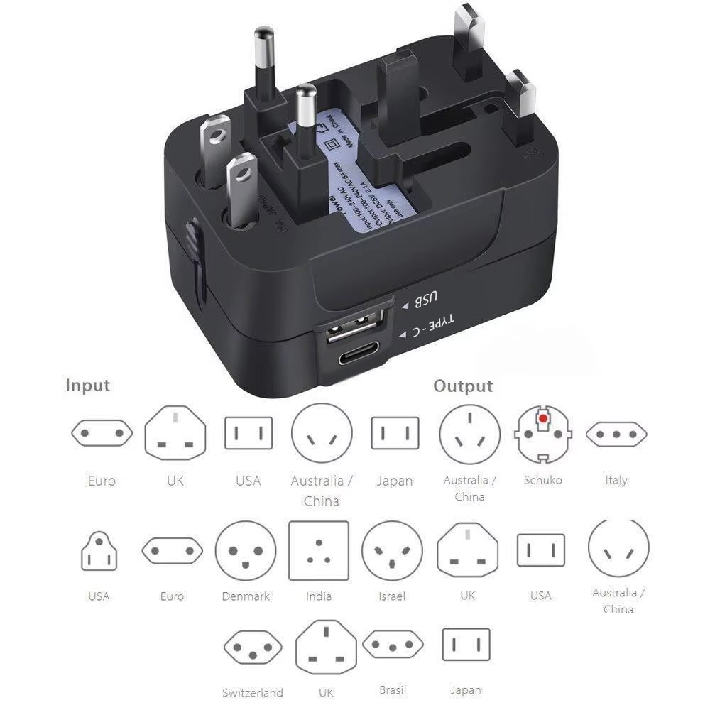 Adaptor priza si incarcator ZAFIT® UK/USA/EU/Australia/Asia, Priza AC ...