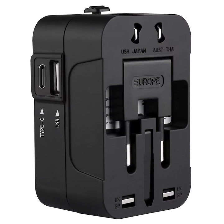 Adaptor priza si incarcator ZAFIT® UK/USA/EU/Australia/Asia, Priza AC ...