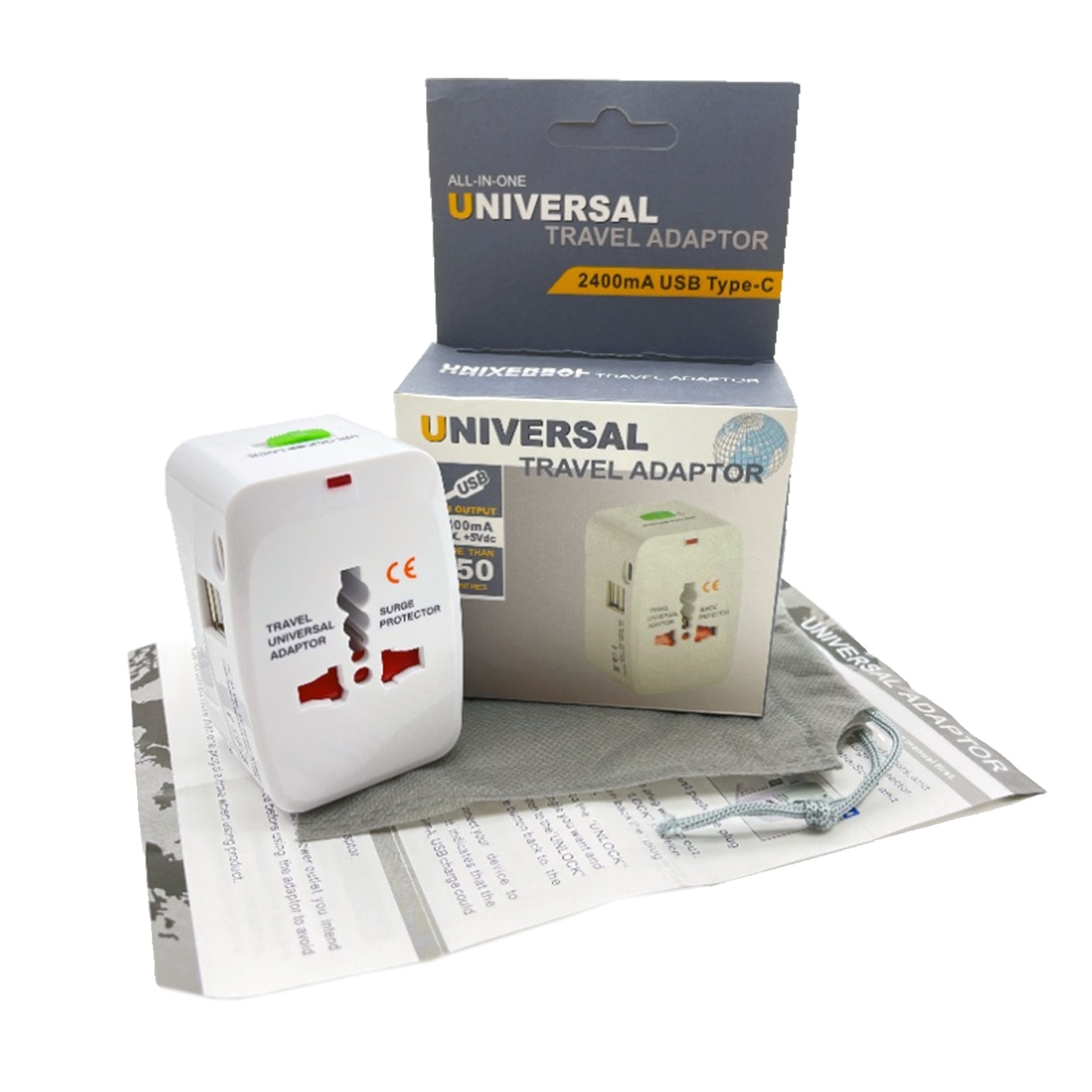 Adaptor universal priza, Beeherb®, 2 x USB, 1 x Type-C, 1 x AC ...