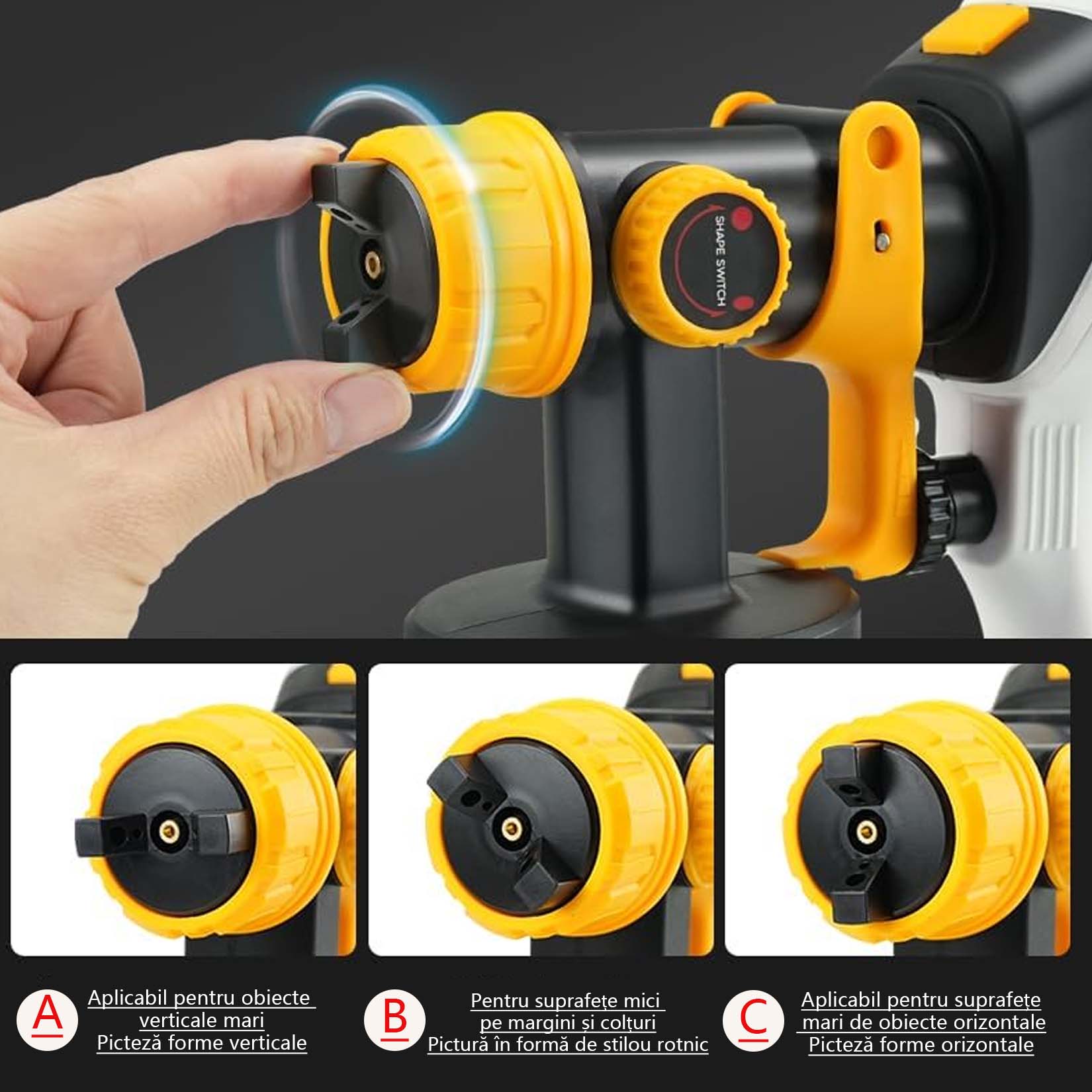 Pistol de Vopsit, 600W Electric Spray Paint Gun si 3 Modele de ...