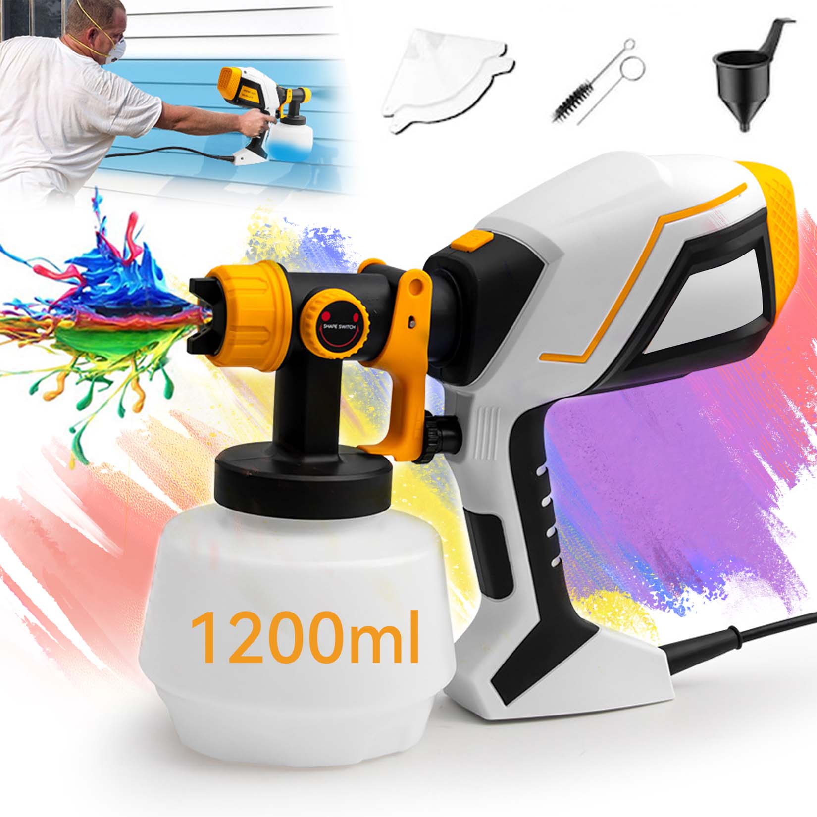 Pistol de Vopsit, 600W Electric Spray Paint Gun si 3 Modele de ...
