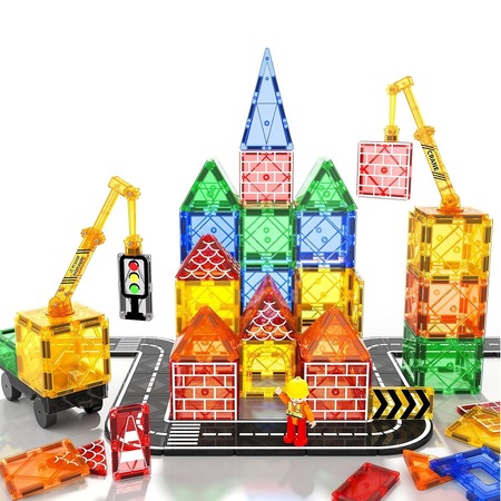 Set de constructie cu placi magnetice, Morovan, set de Constructie ...