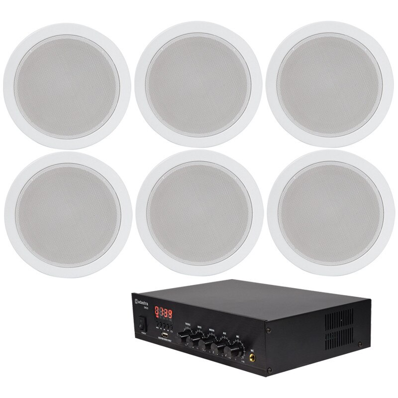 Sistem Audio 6 Boxe Plafon cu Statie 100V Adastra EC5WT Bundle 6 - eMAG.ro
