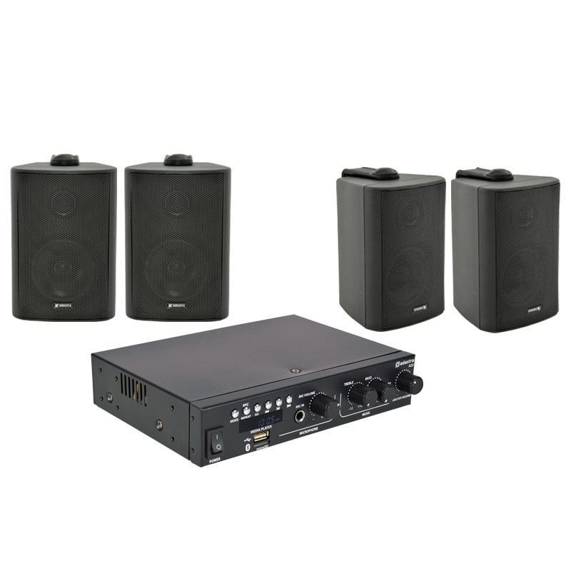 Sistem Audio 4 Boxe perete cu Statie Adastra BC3I, Bluetooth, USB, Card ...