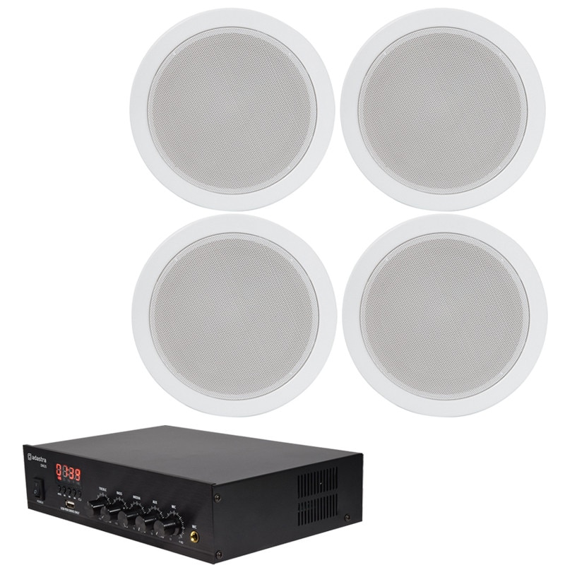 Sistem Audio 4 Boxe Plafon cu Statie 100V Adastra EC5WT Bundle 4 - eMAG.ro