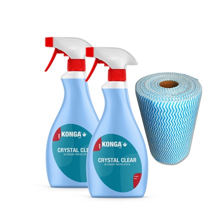 Set Curatenie Geamuri: - 2 x Detergent pentru Geamuri, Sticla si ...
