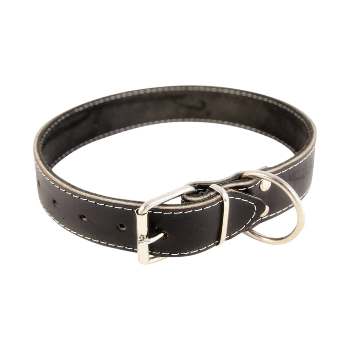 Zgarda Caini Piele Naturala Simpla Nr.5 (3.9 cm x 64 cm) PETRO - Neagra ...