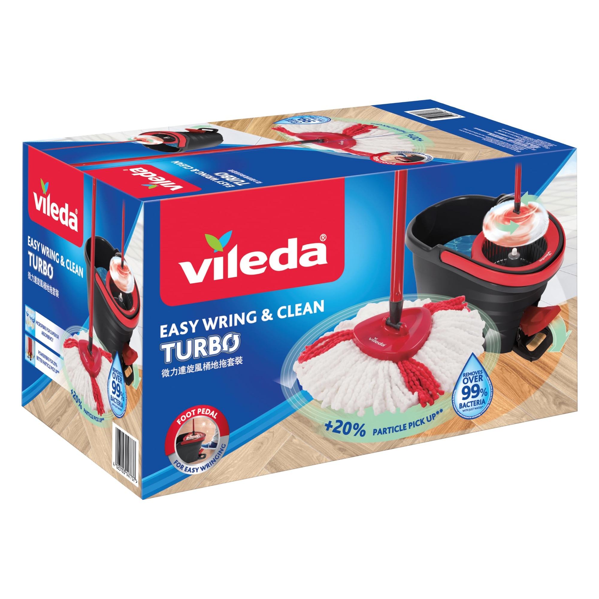 Set Mop și Găleată Vileda Easy Wring & Clean, maner 3 piese, 130 cm ...